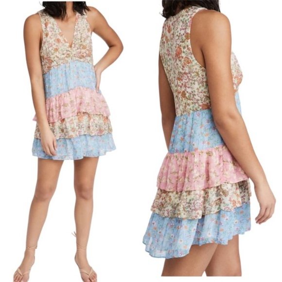 Ramy Brook | Dresses | Ramy Brook Floral Layered Mini Dress | Poshmark